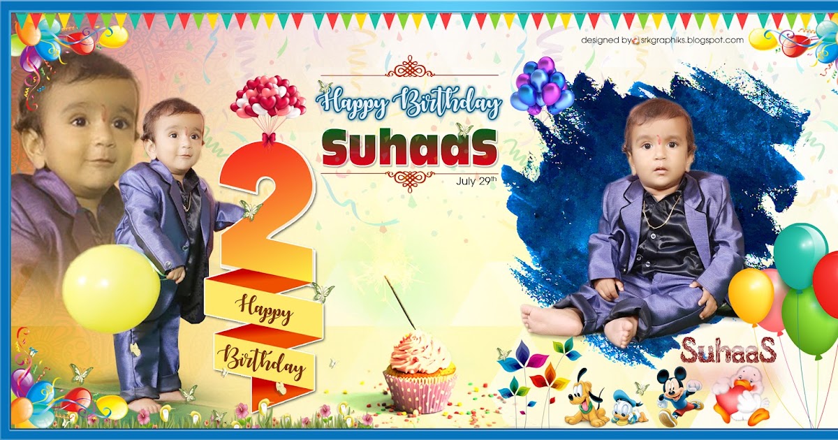 PSD 2nd Birthday Flex Design free download - SRK GRAPHICS