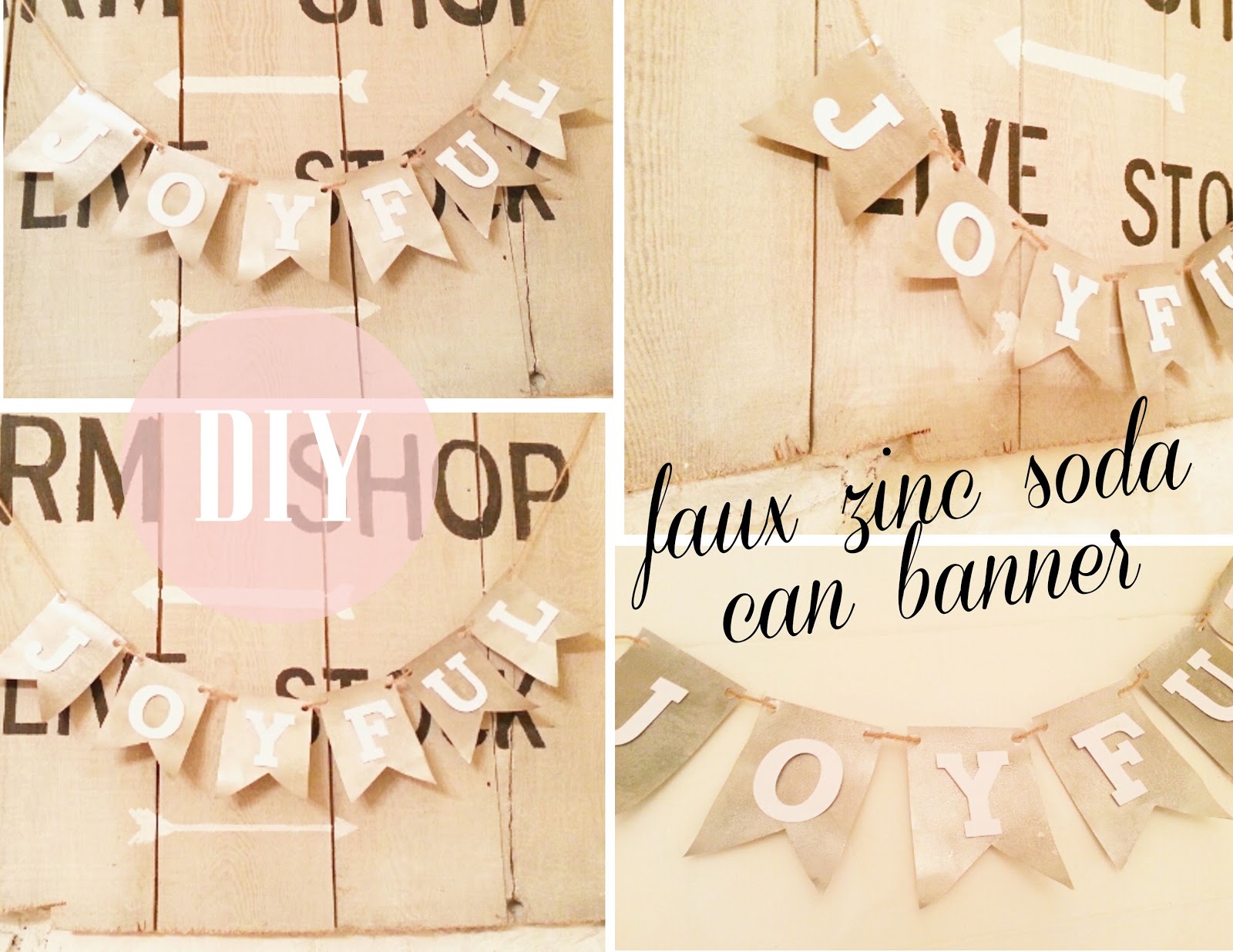 faux zinc soda can banner