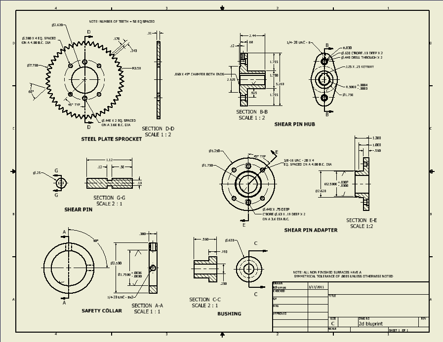 Kegans Engineering Portfolio: Sproket Assembly project