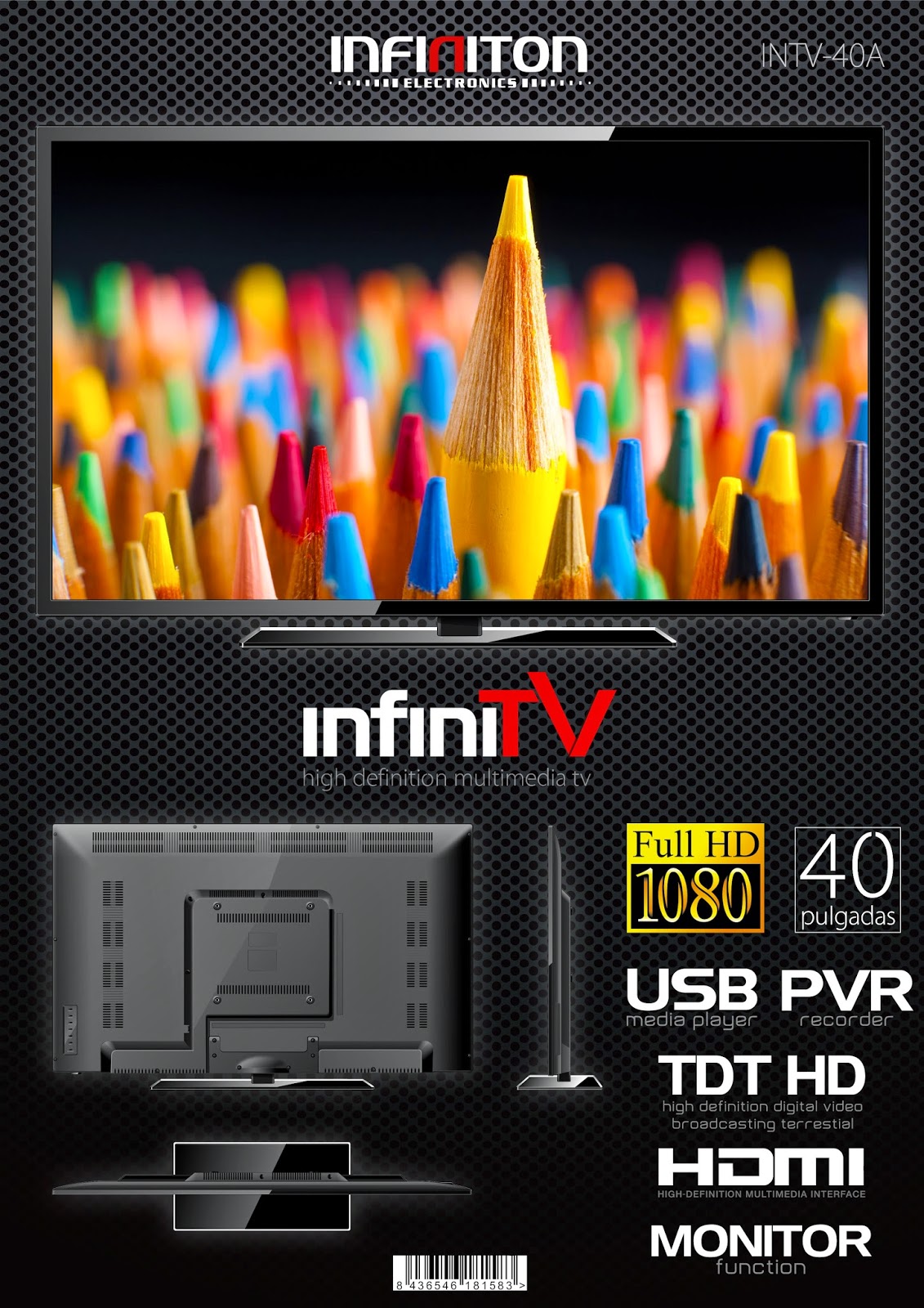 Me pillo uno: Television 40" LED multimedia HD1080p Infinity