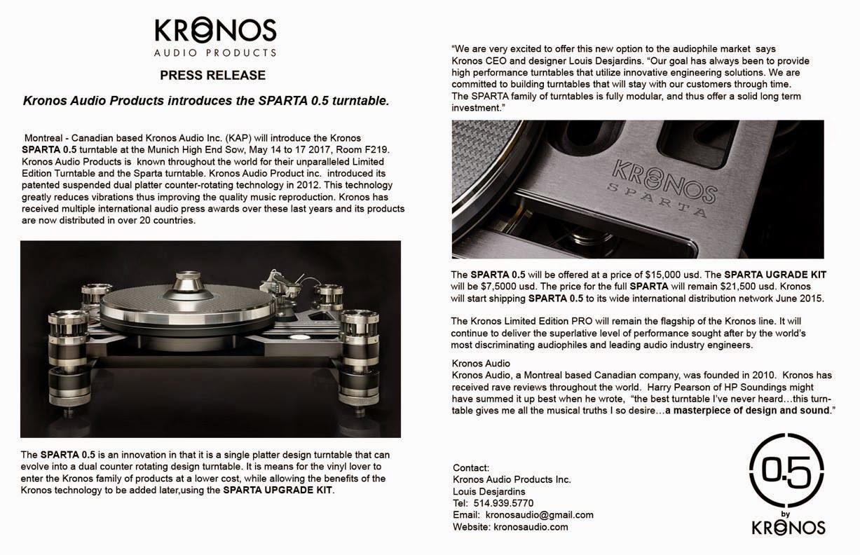 Kronos The Sparta turntable NEW – M & S | Ultimate High-Fidelity