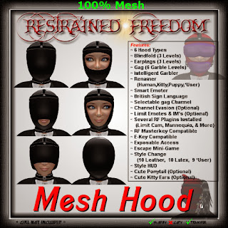 Second Life Fetish Fashion Guide: Restrained Freedom - Mesh Hood
