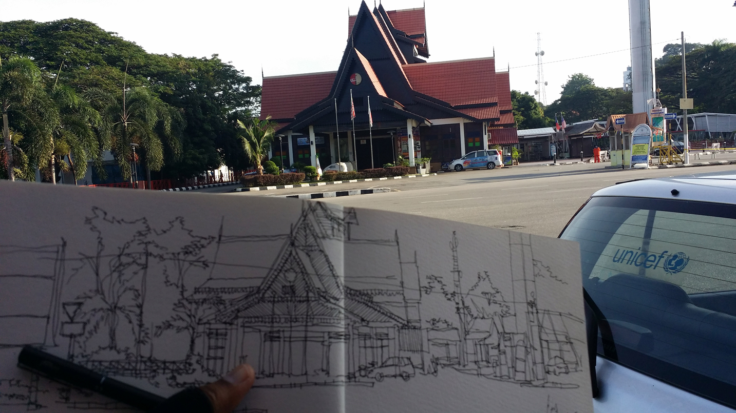 Unforgettable Art: Urban sketch : persisir sungai Melaka & kompleks ...