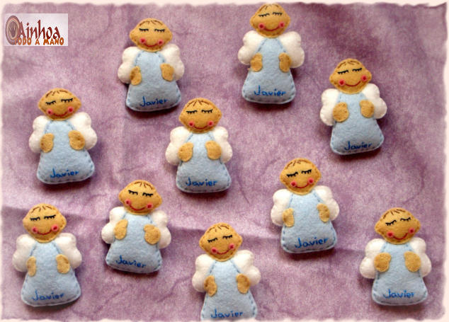 Broches de angeles en fieltro - Imagui