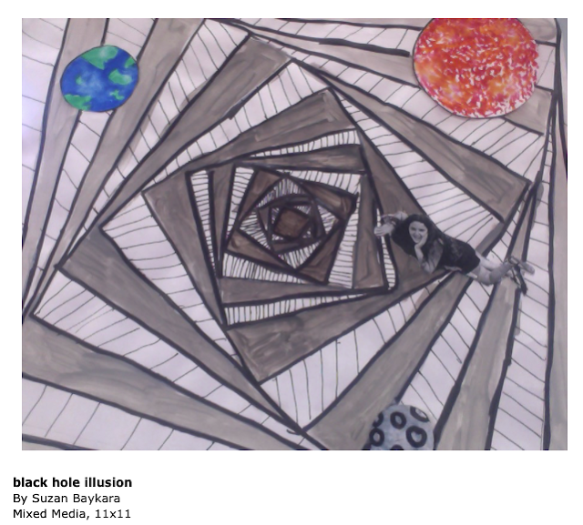 Art at Sanders Memorial: 4th Grade Black Hole Optical Illusion