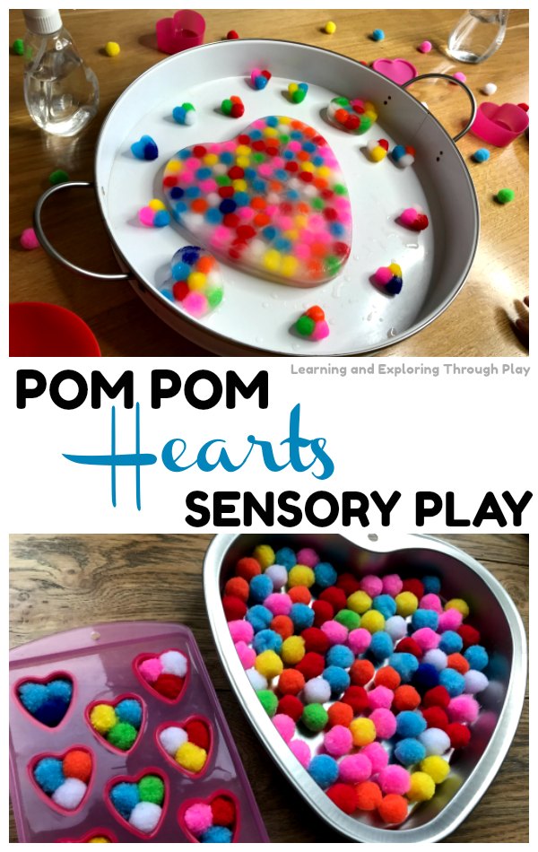 Learning and Exploring Through Play: Frozen Pom Pom Hearts