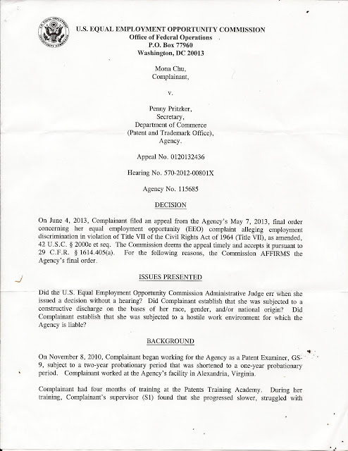 EEOC case: EEOC OFO Appeal decision