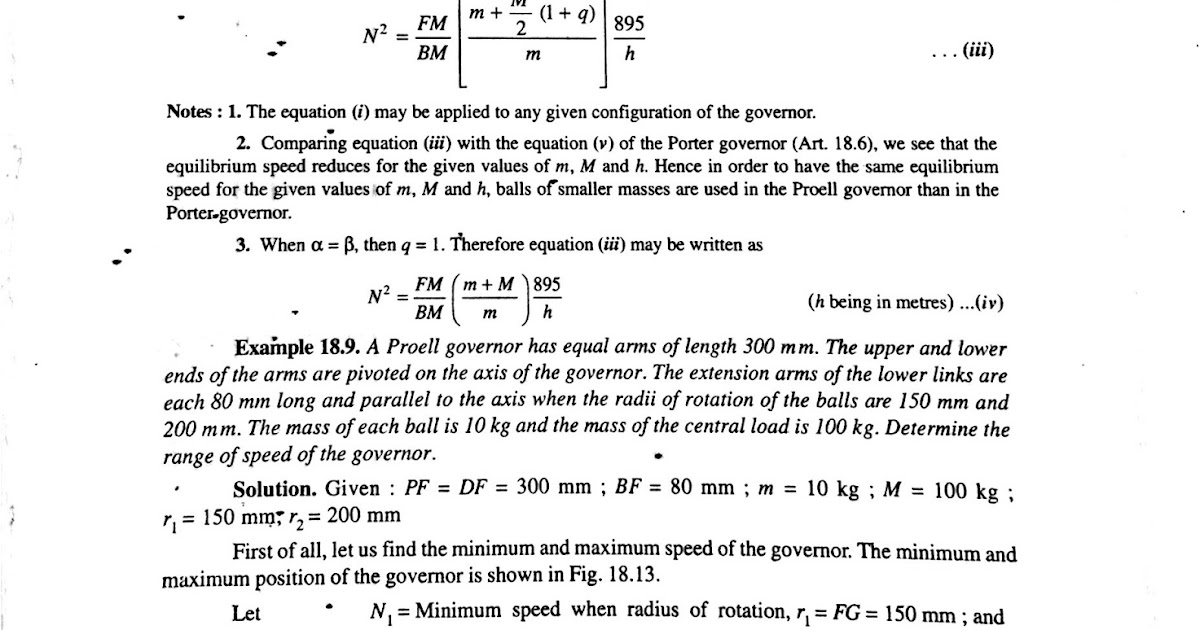 DYNAMICS OF MACHINE : PROELL GOVERNOR