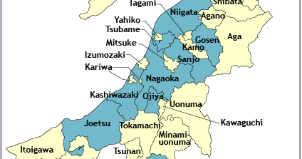 Niigata Map Regional City | Regional City Maps of Japan