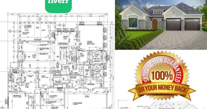 Your Architectural Plan Into Autocad 2D Dwg Or 3D Max | Architecture ...
