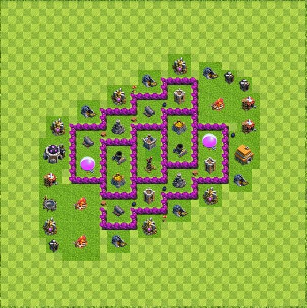 Base Layout Town Hall Level 6 Tipe Farming | COC Indonesia