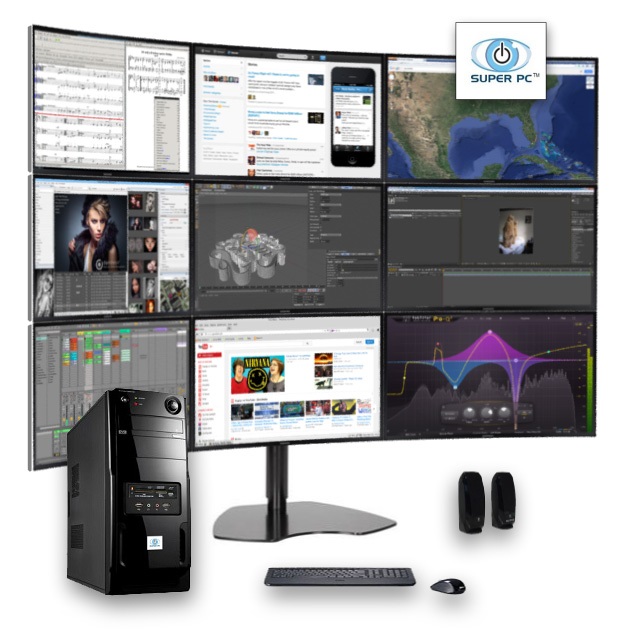 Multi-Monitor Tips and Tricks: SUPER PC | Nine Display Computer and 9 x Curved Monitor Array ...