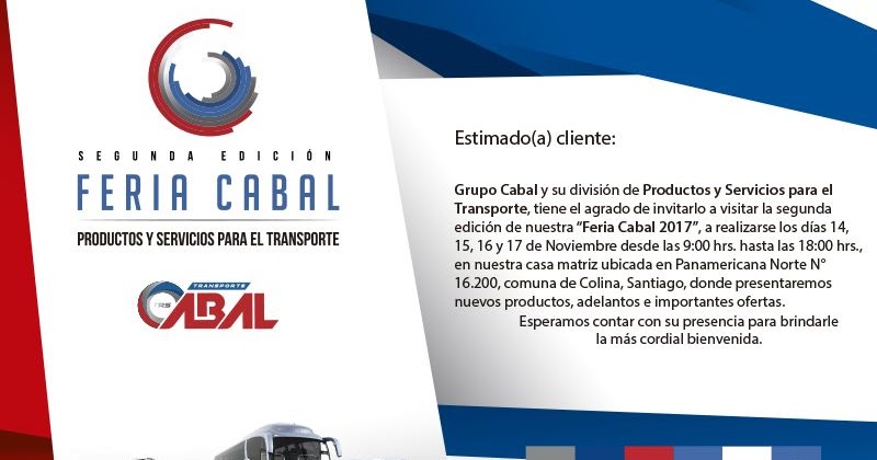 2ª Edición Feria Cabal 2017 "Feria de productos y servicios para el ...