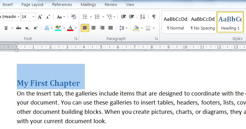 REFERENCE TAB IN MS WORD