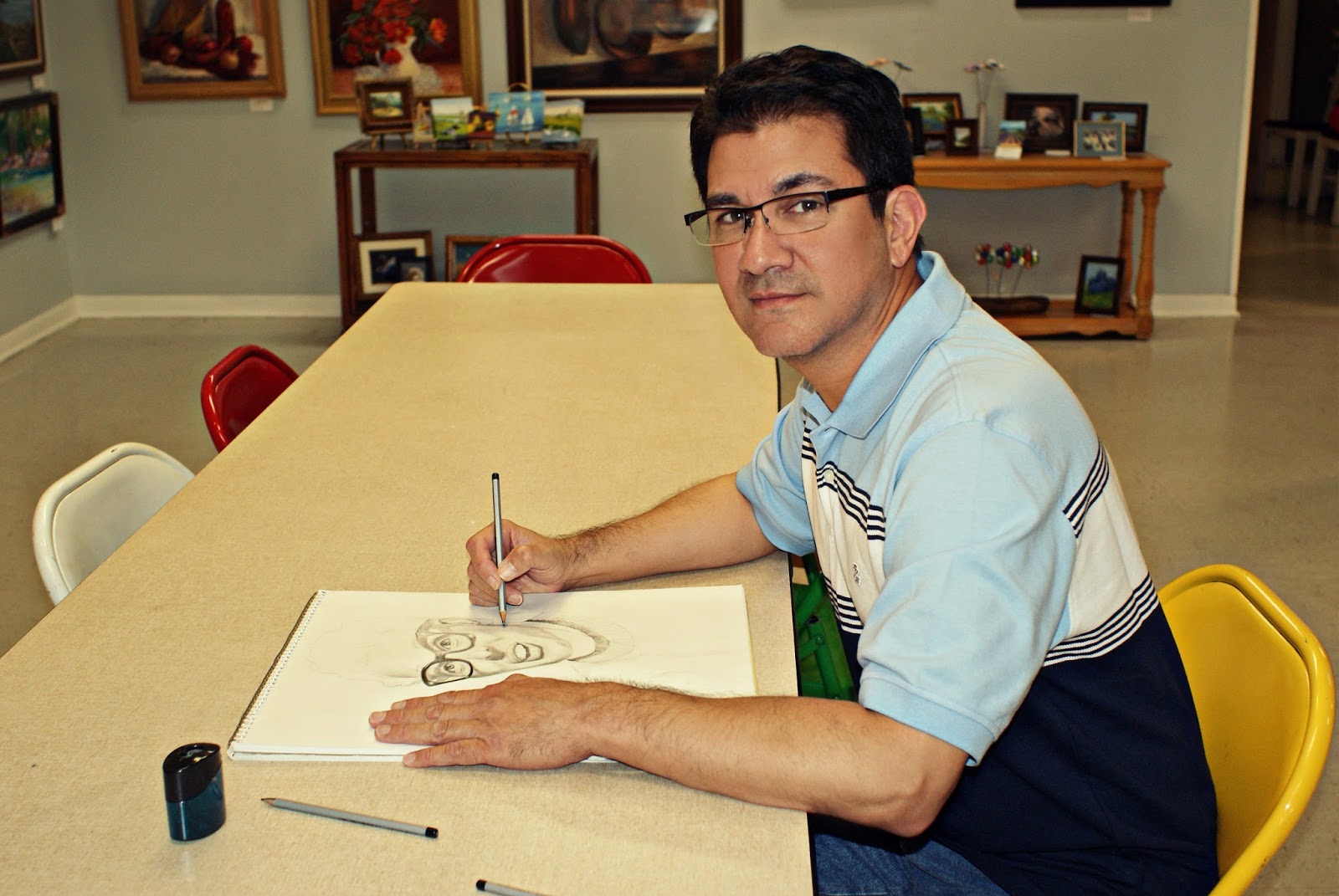 Art by Gregory Aguilar: in action-the artist Gregory Aguilar
