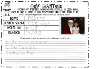 First Grade Fever! by Christie: HELP WANTED! Holiday Writing Activity ...