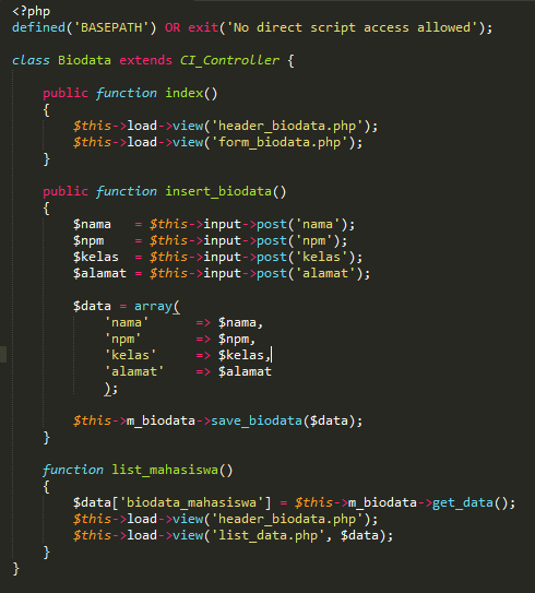 Menampilkan data dengan codeigniter dan mysql ~ Rafie Afif