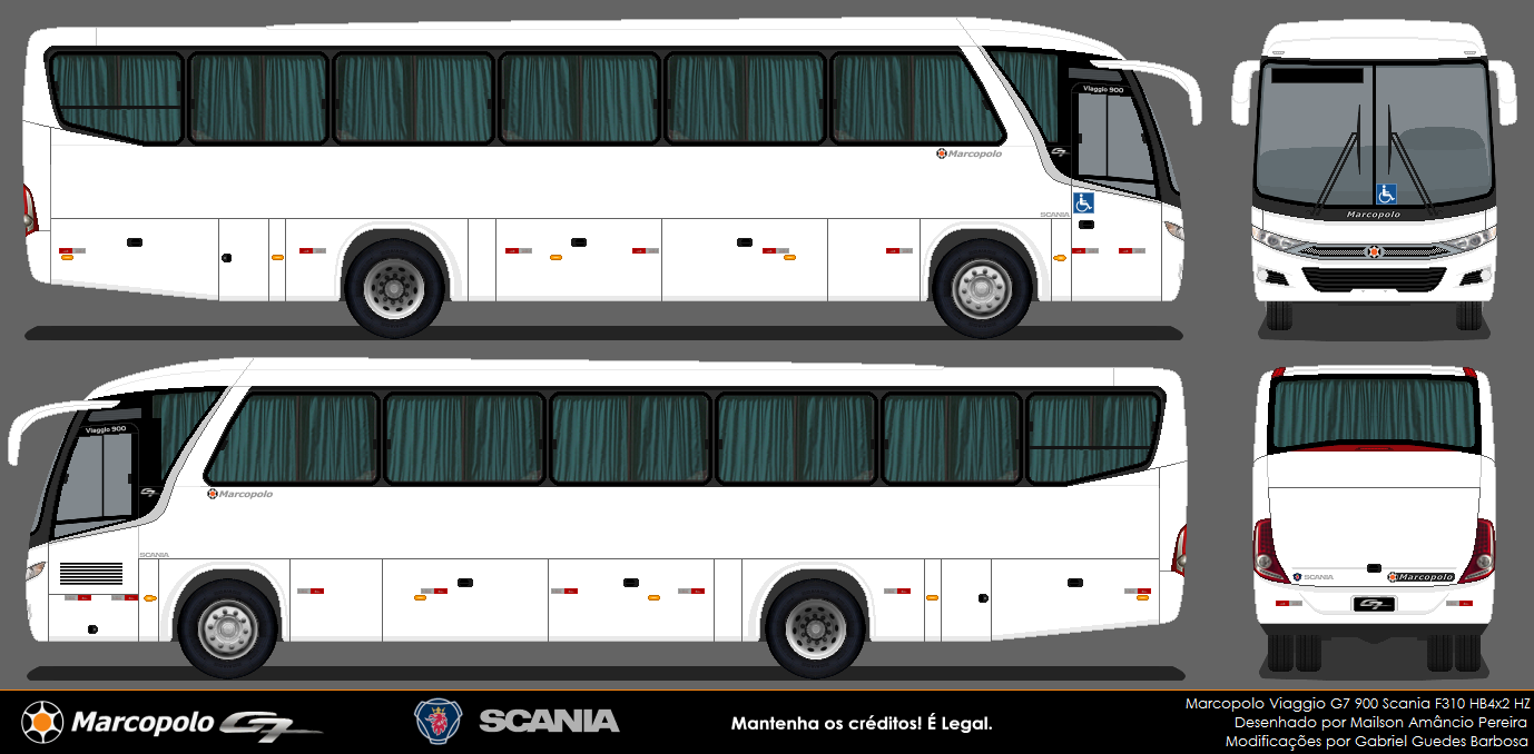 Go Bus em branco: Marcopolo Viaggio G7 900 Scania F310 - E5