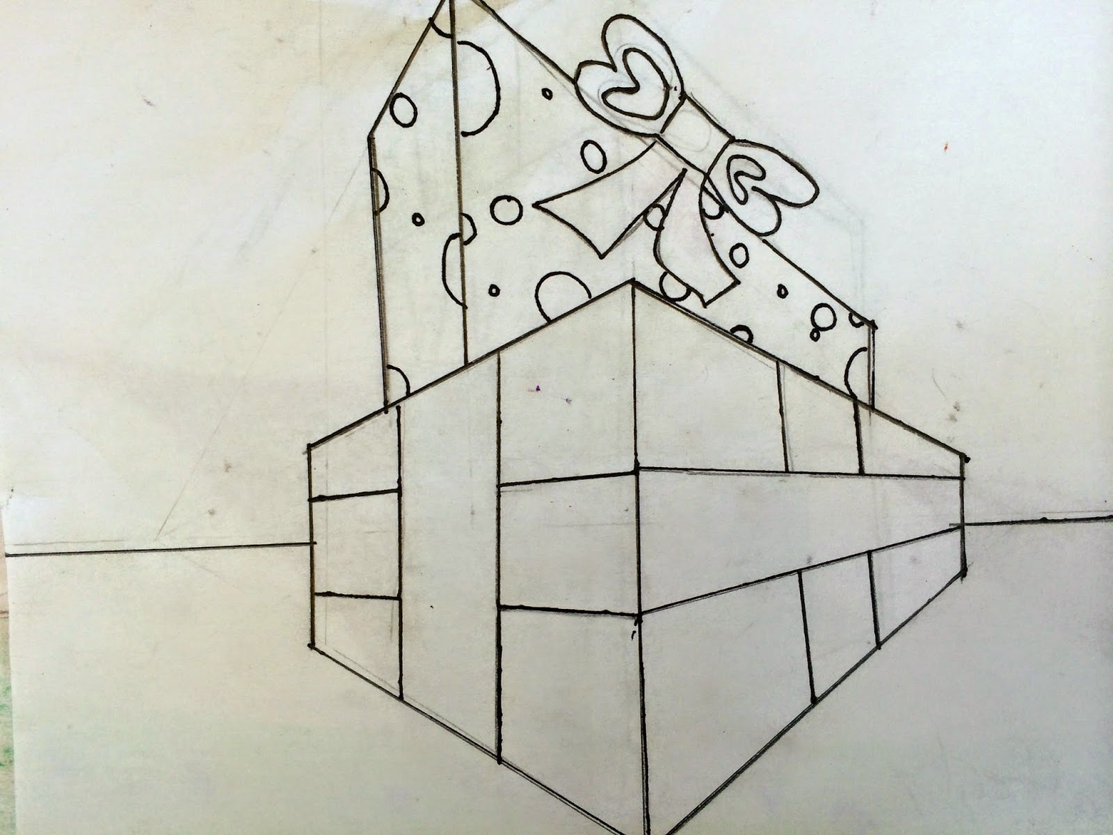 Sacred Heart art room: Two Point Perspective Gift Boxes