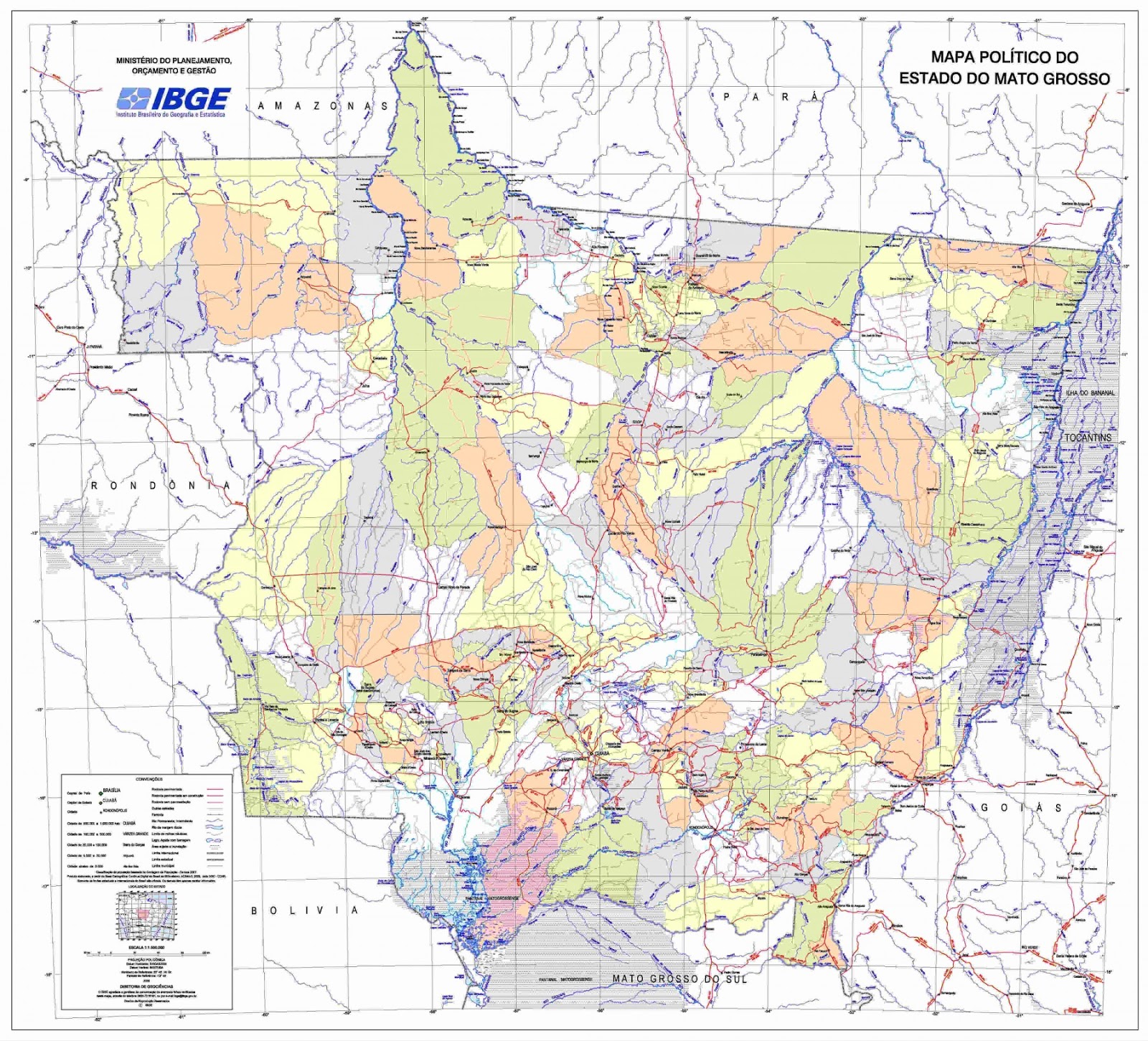 Mapas Geográficos de Mato Grosso