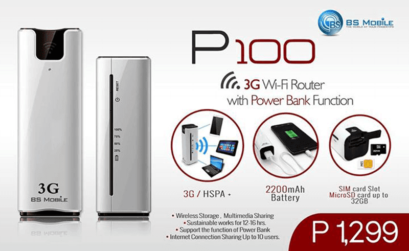 BS Mobile P100 Announced! HSPA+ WIFI Router With Powerbank At 1,299 Pesos!