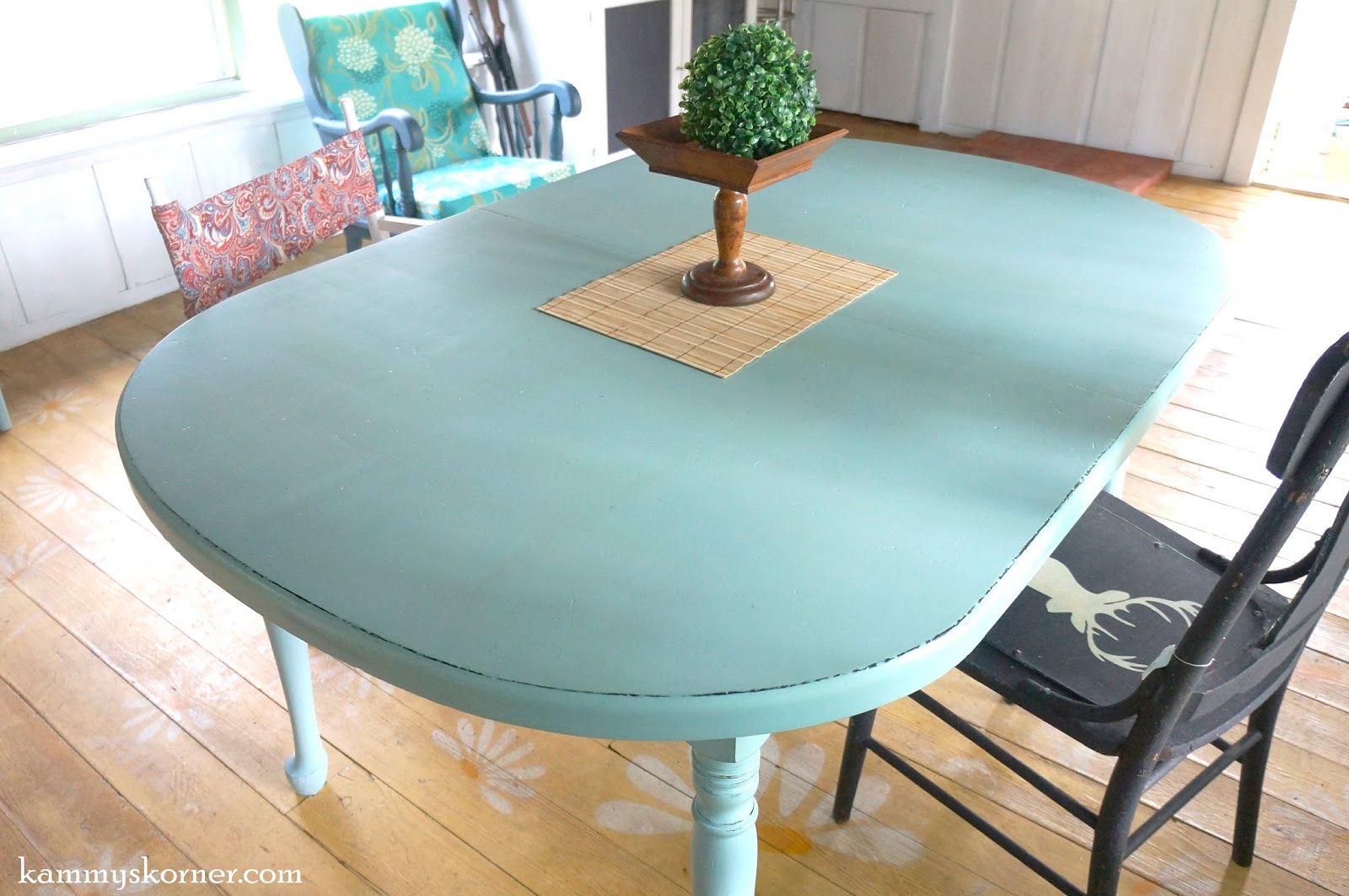 Kammy's Korner: An Aqua Blue Kitchen Table For The Little Cabin