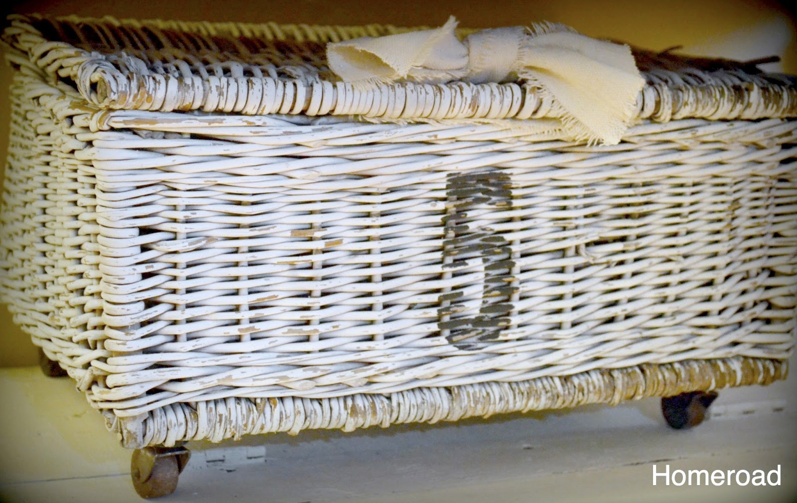 DIY Weathered Rolling Basket