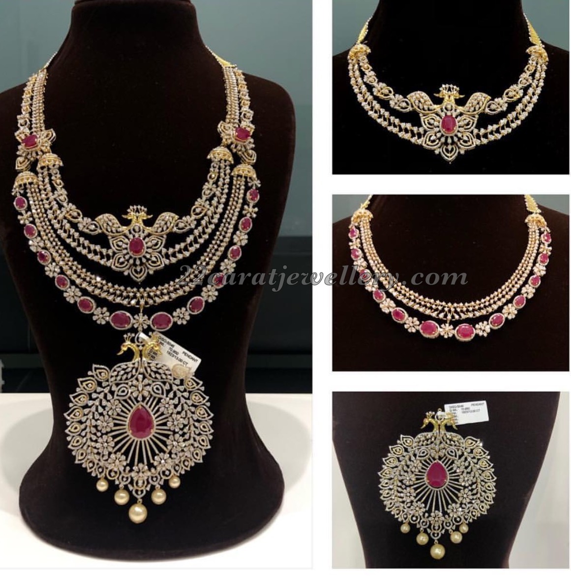 4 in 1 Diamond Long Set by Solitaadiamonds - Jewellery Designs