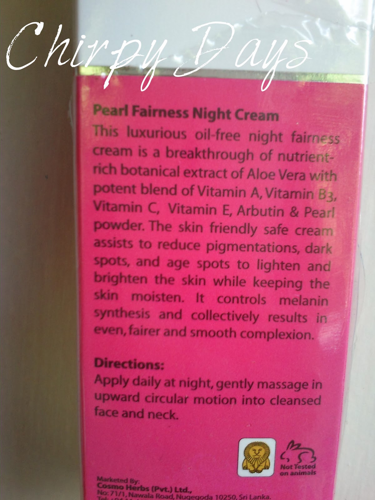 Chirpy Days: Product Review : 4ever Skin Naturals Pearl Fairness Night ...