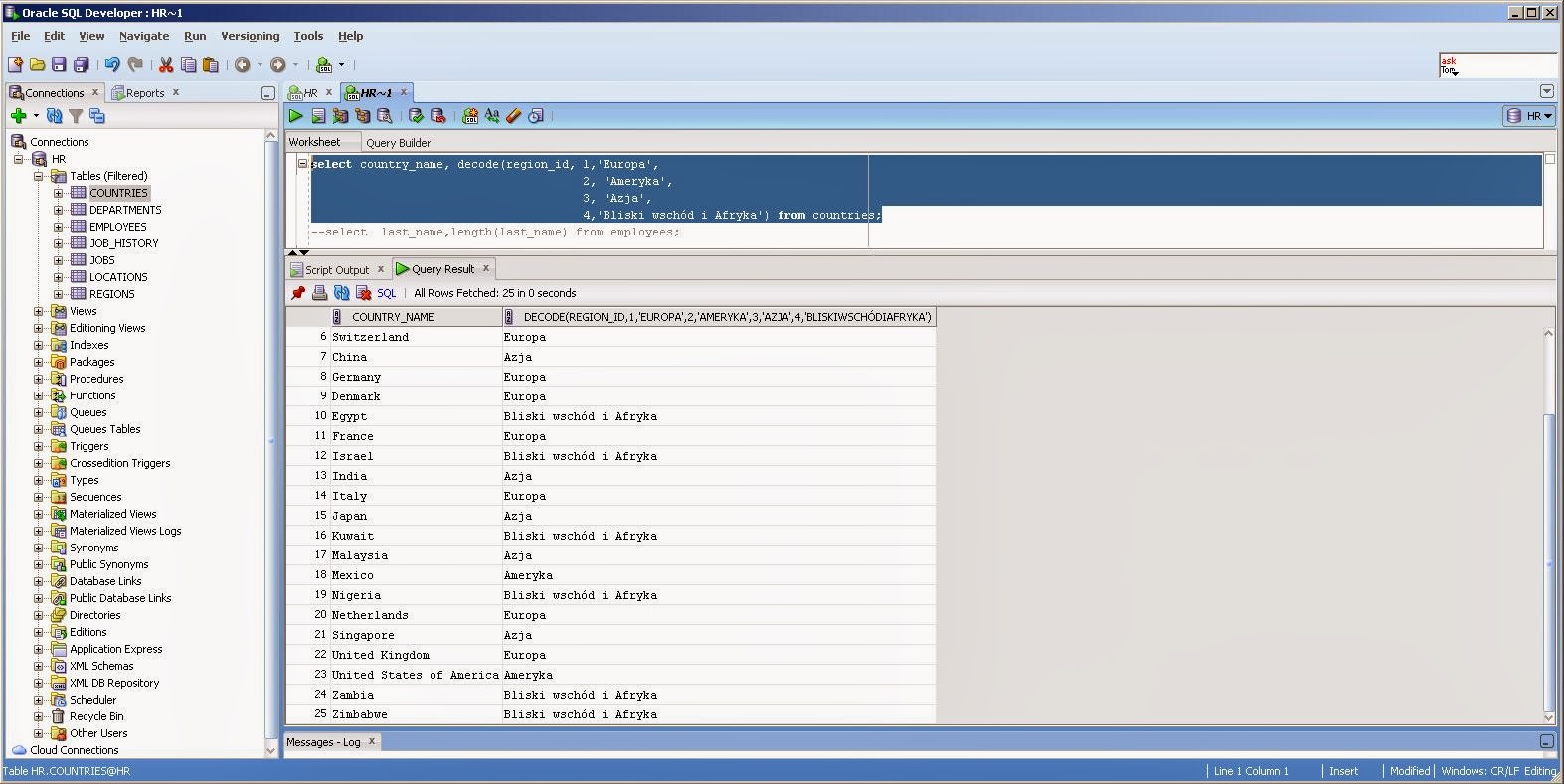 SQL,PL/SQL – Funkcje znakowe (UPPER, LOWER itd.)- Oracle 10/11 cz.7 ...