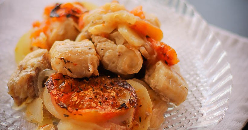 Cação ao forno. Mussola o cazón a la portuguesa — Thermofan