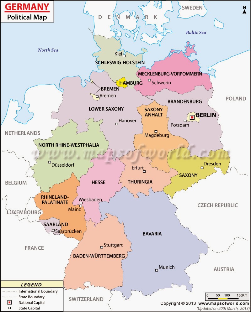 Map Catalog GIS 3015: Planimetric Map - Political map of Germany