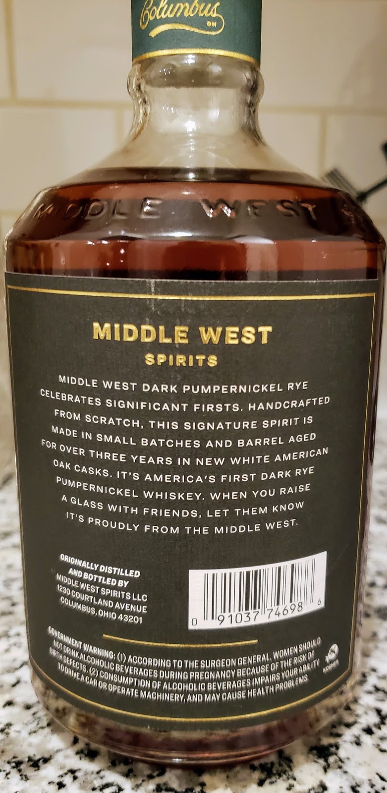 Columbus Bourbon: Middle West Spirits Straight Rye (Pumpernickel ...