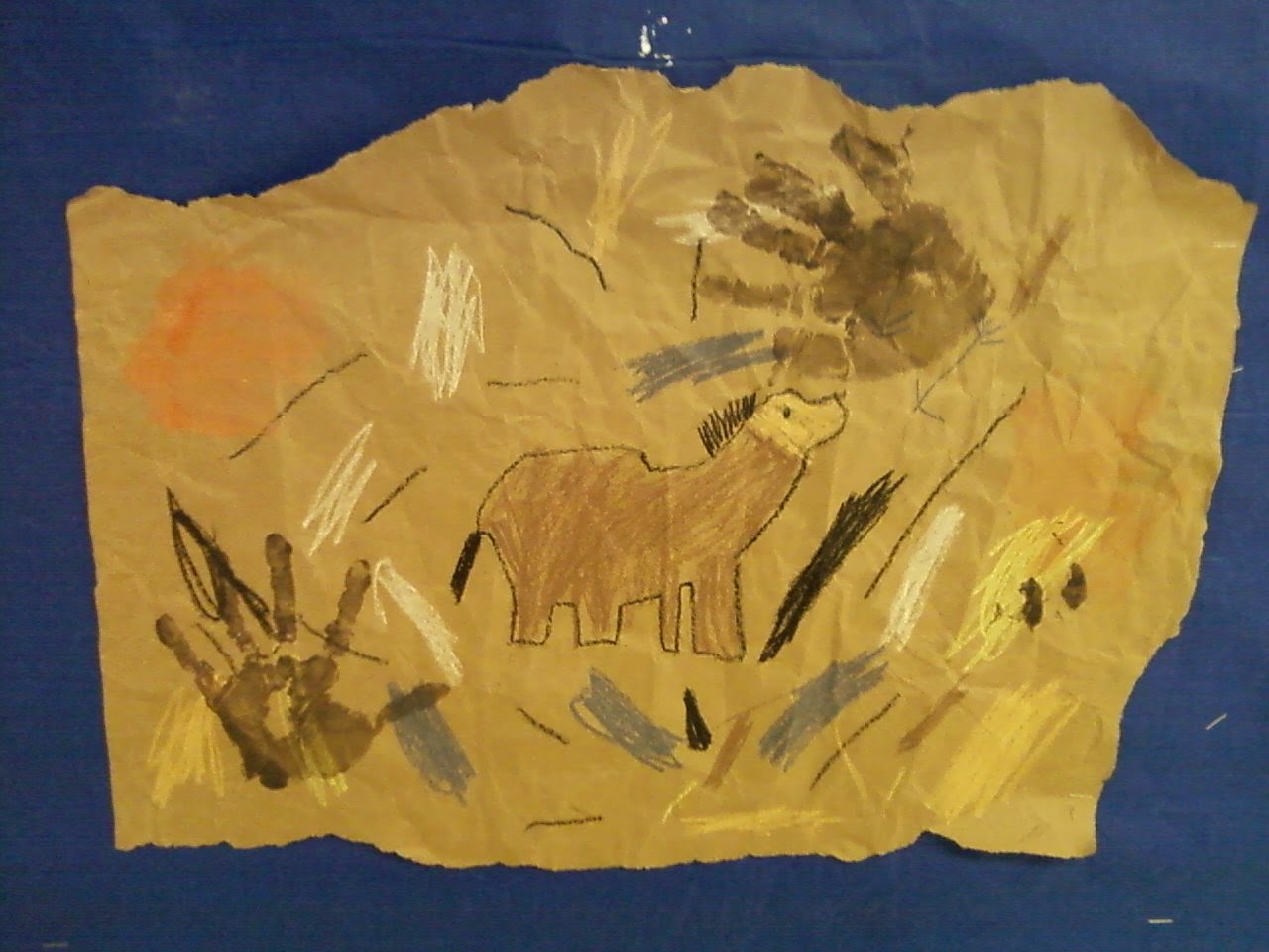 PPPS Elementary Art Rooms: Cave Painting with Handprint First Grade Lesson