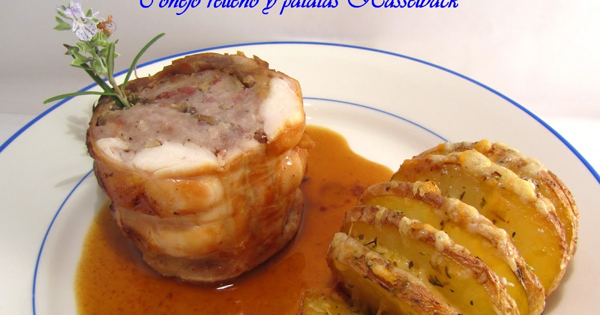 Les receptes del Miquel: Conejo relleno y patatas Hasselback