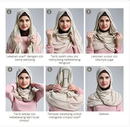 Contoh Gambar Tutorial Hijab Modern Simpel Terbaru 2016