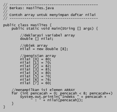 Tutorial Belajar Pemograman Array di JAVA | Andro Flash