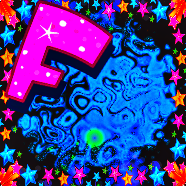 The Letter F - Stars And Swirls - Coloring