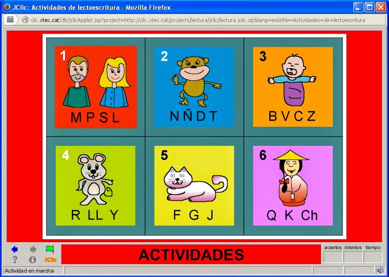 TIC 2 RECURS0S DE INFANTIL: JCLIC LECTOESCRITURA
