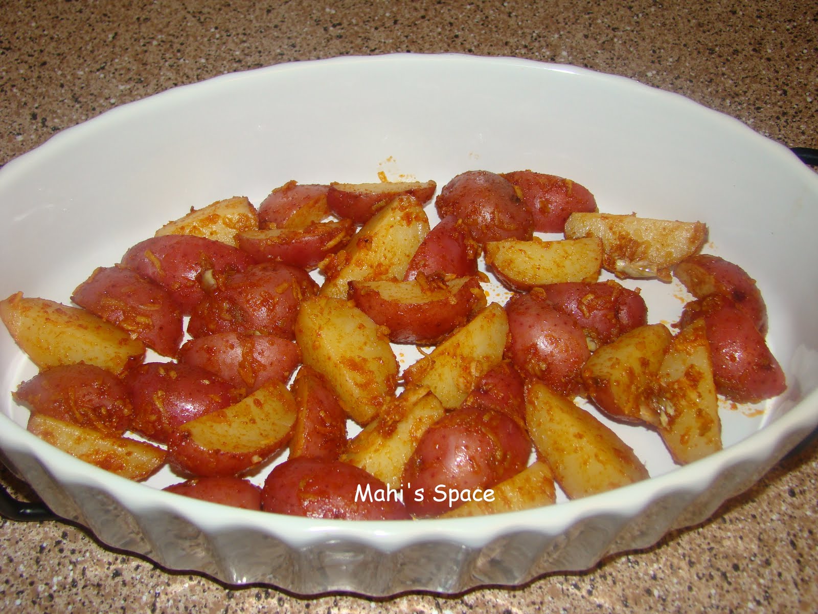 Baked Potatoes -Indian Style ~ Mahi's Kitchen