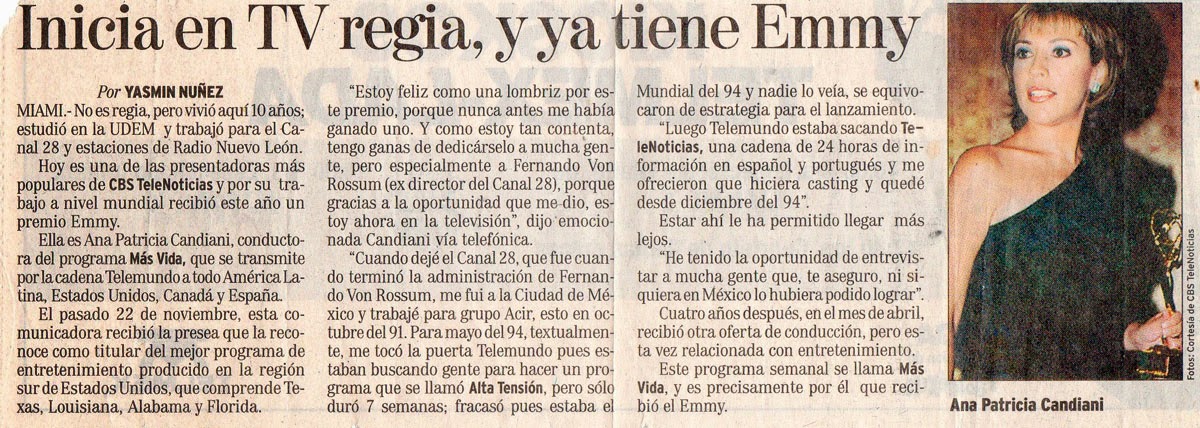 Historia de Éxito - Ana Patricia Candiani (LCIC ’85)