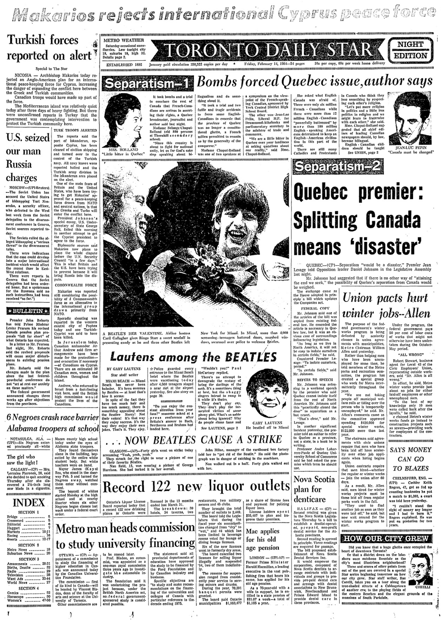 The Beatles In The News: The Beatles - The Toronto Daily Star (Canada ...
