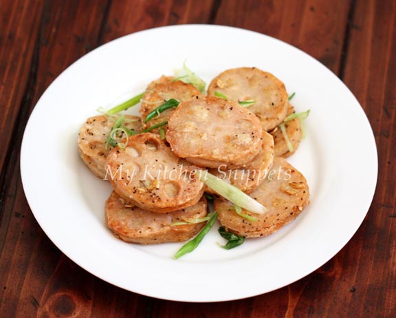 My Kitchen Snippets: Salt and Pepper Stuffed Lotus Root