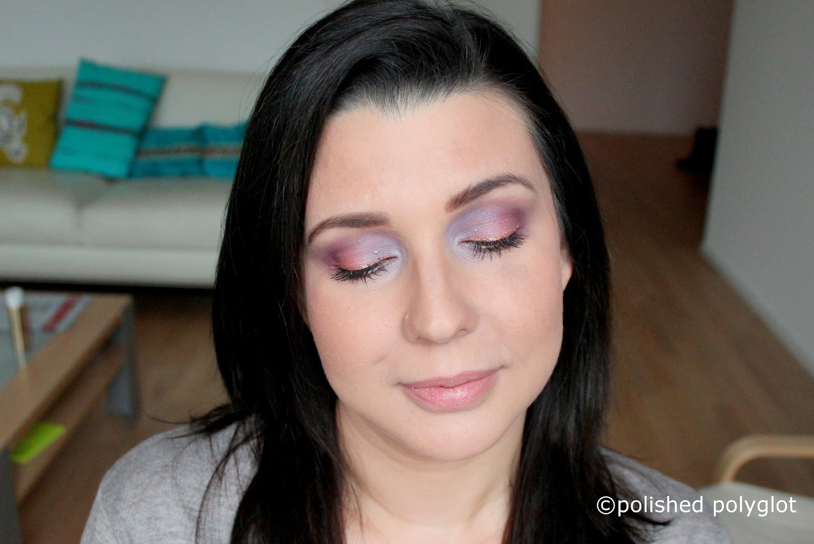 Makeup │ Soft look in lavender and salmon pink [Monday Shadow Challenge ...
