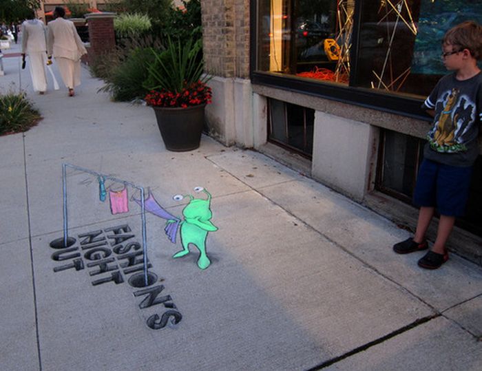 Cute Sluggo Chalk Art by David Zinn (30 pics) | Daily Fun Pics