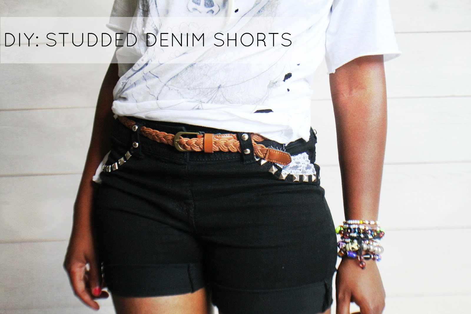 the dream crochet blog.: DIY: Studded Denim Shorts