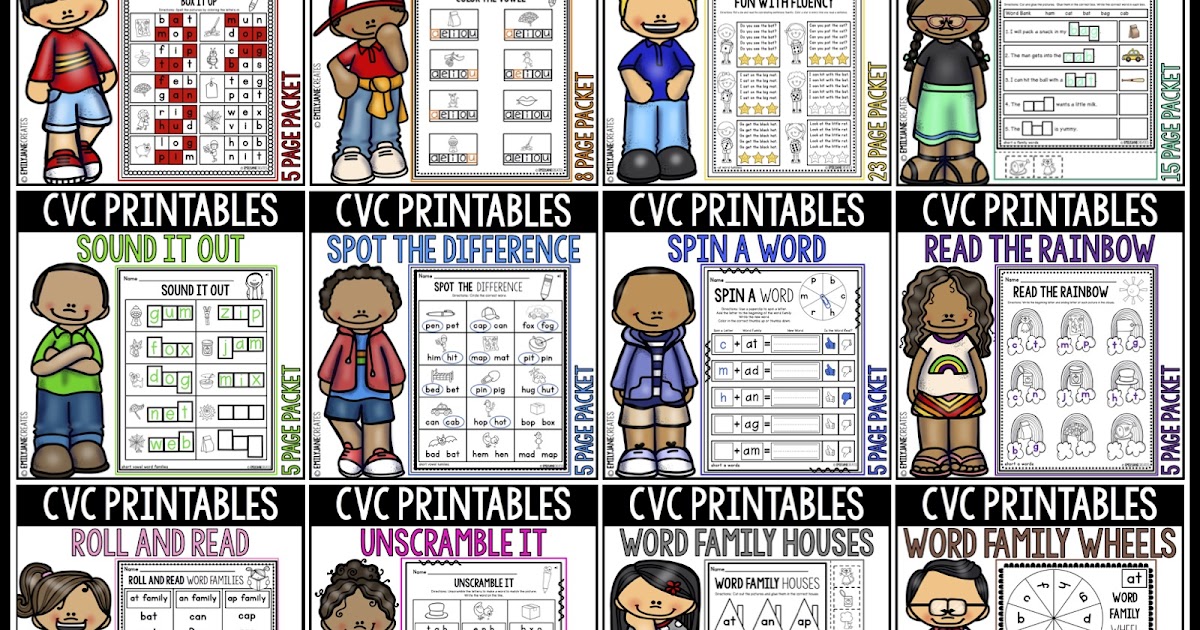Emily Jane Creates: CVC PRINTABLES MEGA BUNDLE-12 PACKETS INCLUDED