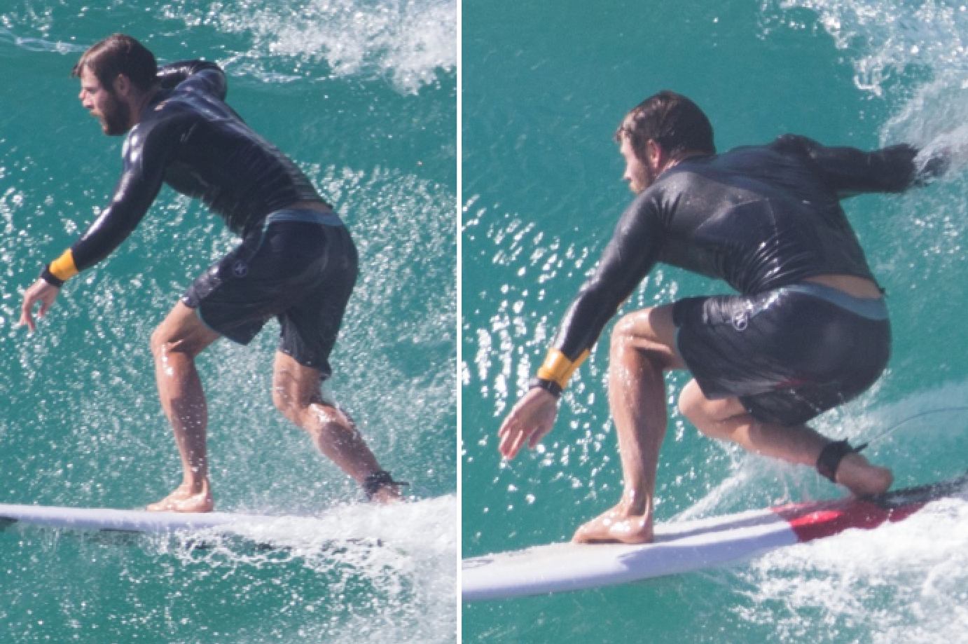 my new plaid pants: Chris Hemsworth Wears That Wetsuit