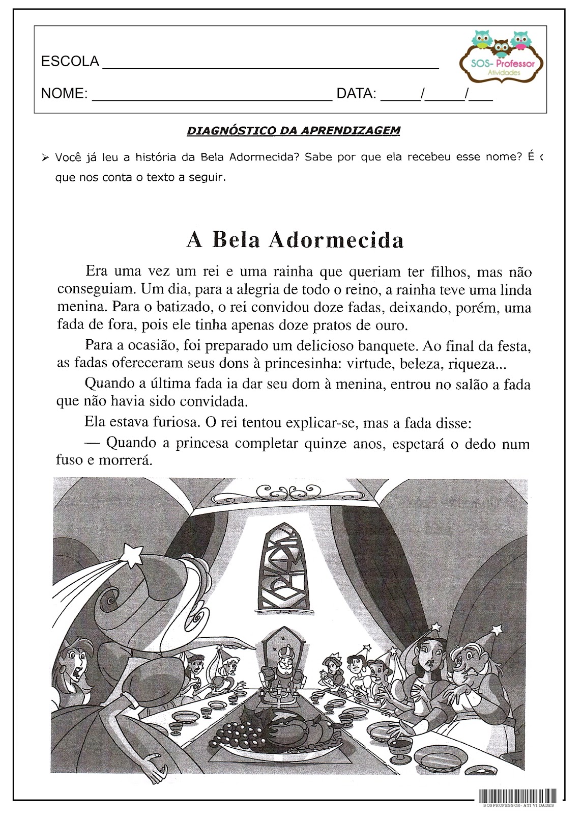 Resumo Da História Da Bela Adormecida Para Imprimir - ZULEDU