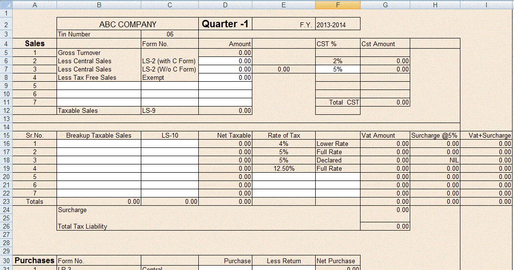 Tds Tax India: Vat :- Haryana Vat Return Format in Excel